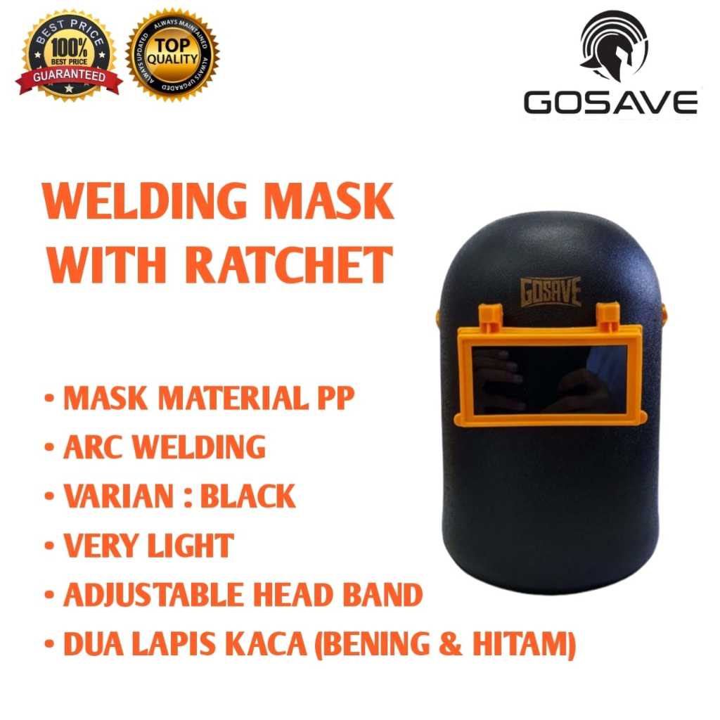 Jual Kedok Las GOSAVE Face Shield Welding Topi Helmet Topeng Las BEST ...