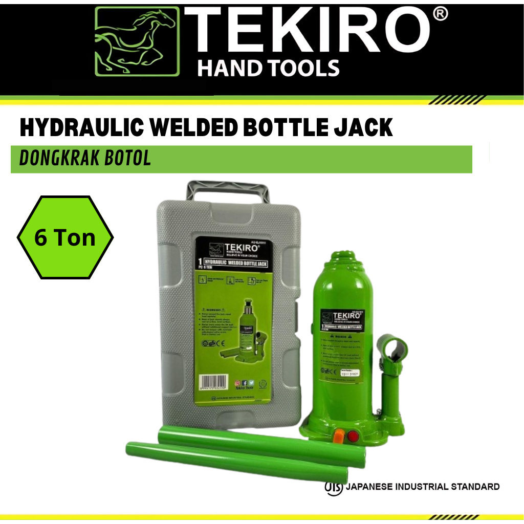 Jual DONGKRAK BOTOL 6 TON TEKIRO / HYDRAULIC BOTTLE JACK 6 TON TEKIRO ...