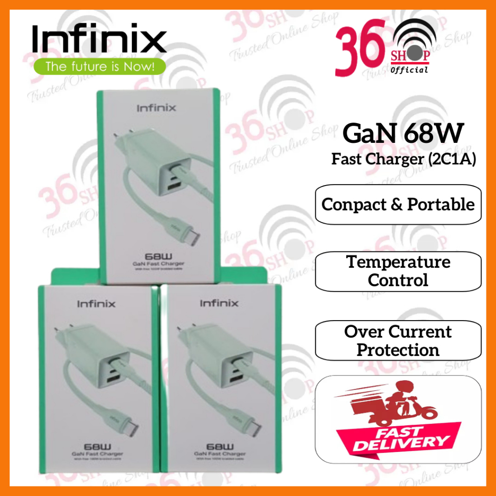 Jual Infinix GaN 68W Fast Charger (2C1A) | Shopee Indonesia