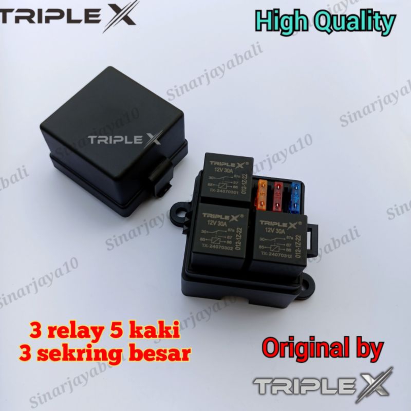 Jual kotak relay isi 3 rellay 3 sekring box 3relay tempat rumah rilay 3 ...