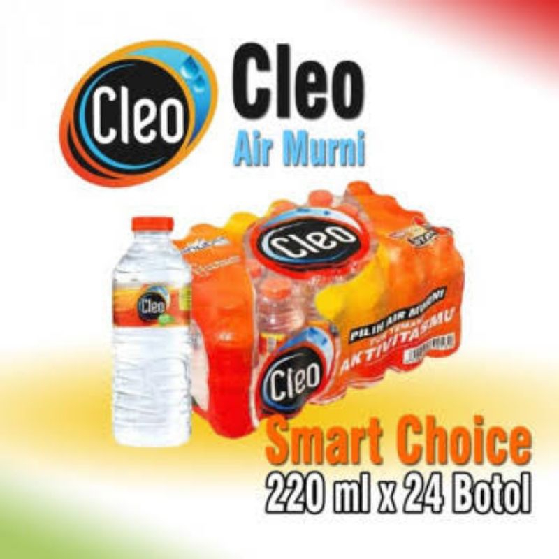 Jual Cleo botol mini 220ml isi 24pcs | Shopee Indonesia