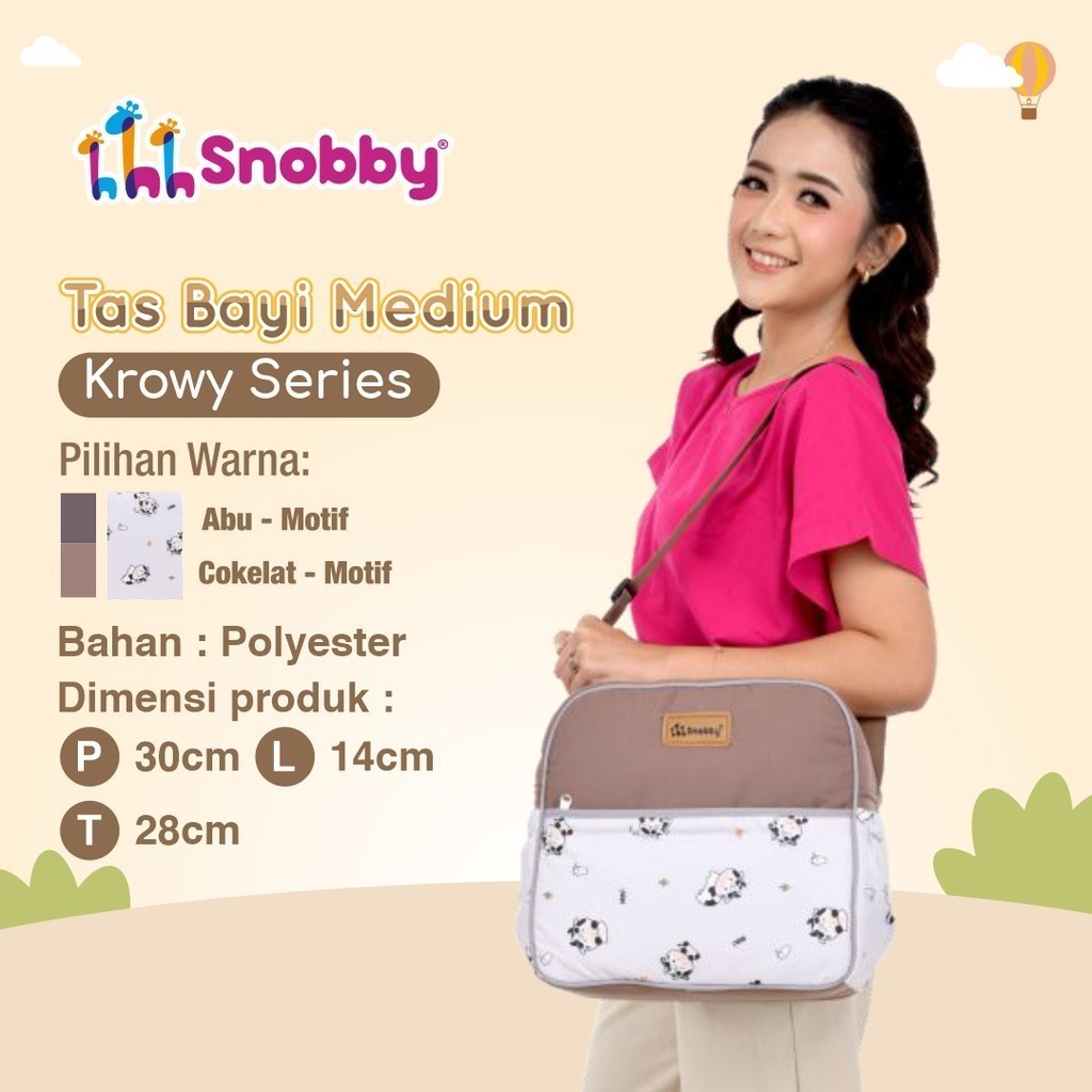 Jual Snobby Tas Bayi Medium Saku Print Krowy SBT 8772 / Tas Bayi Freya SBT 7972 / Tas Arrow ...