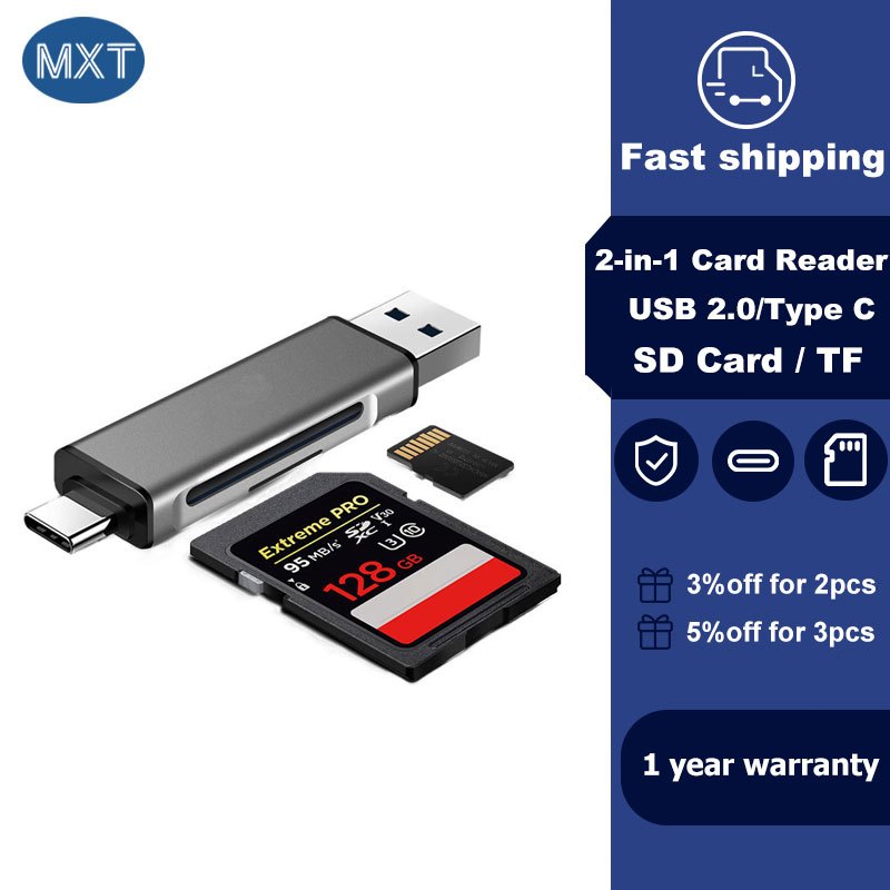 Jual MXT Card Reader 2-in-1 USB2.0/Type-c untuk Kartu Micro SD / Kartu ...