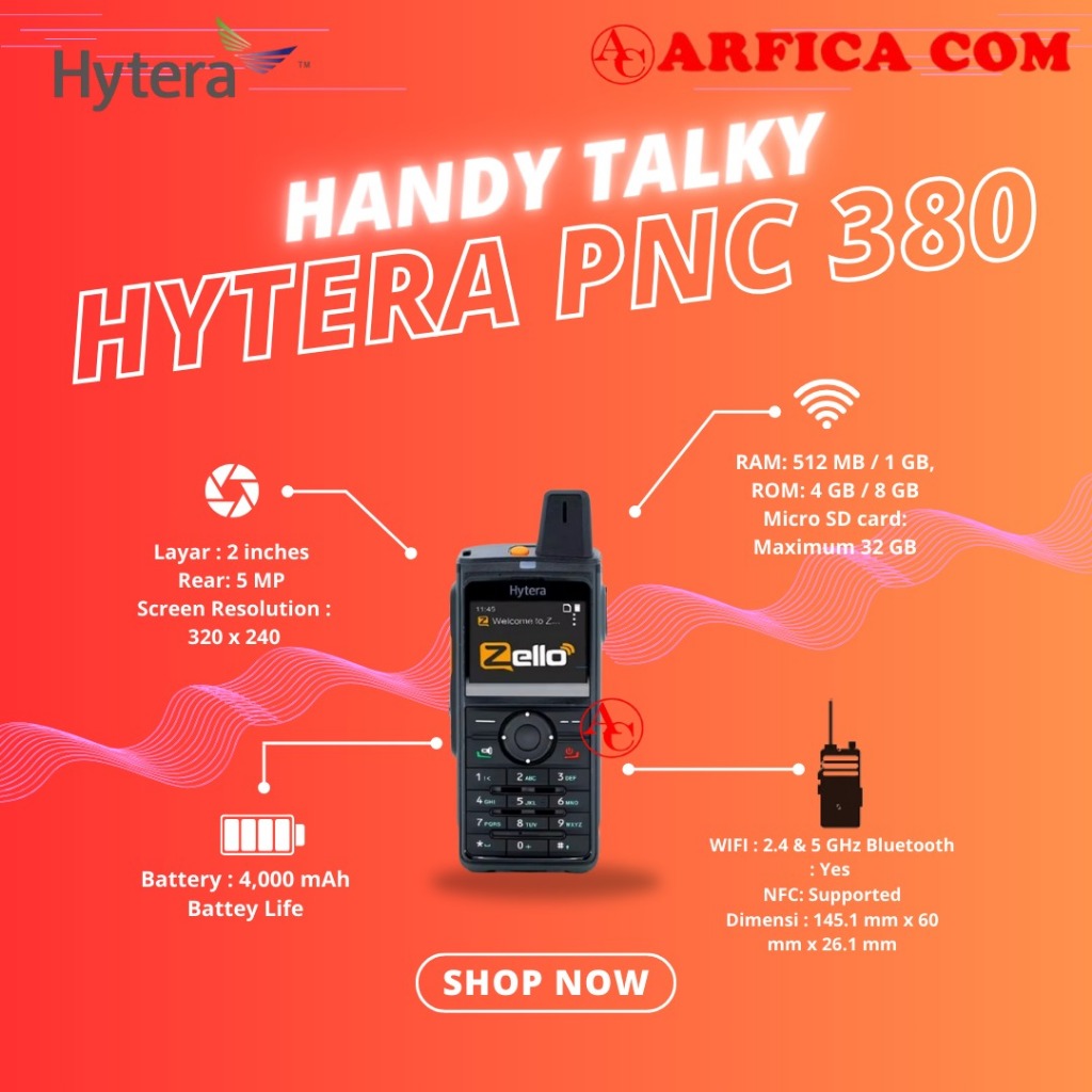 Jual HT Hytera PNC380 Pro HT POC 4G Wifi GPS NFC IP67 PNC 380 HYT PNC380 | Shopee Indonesia
