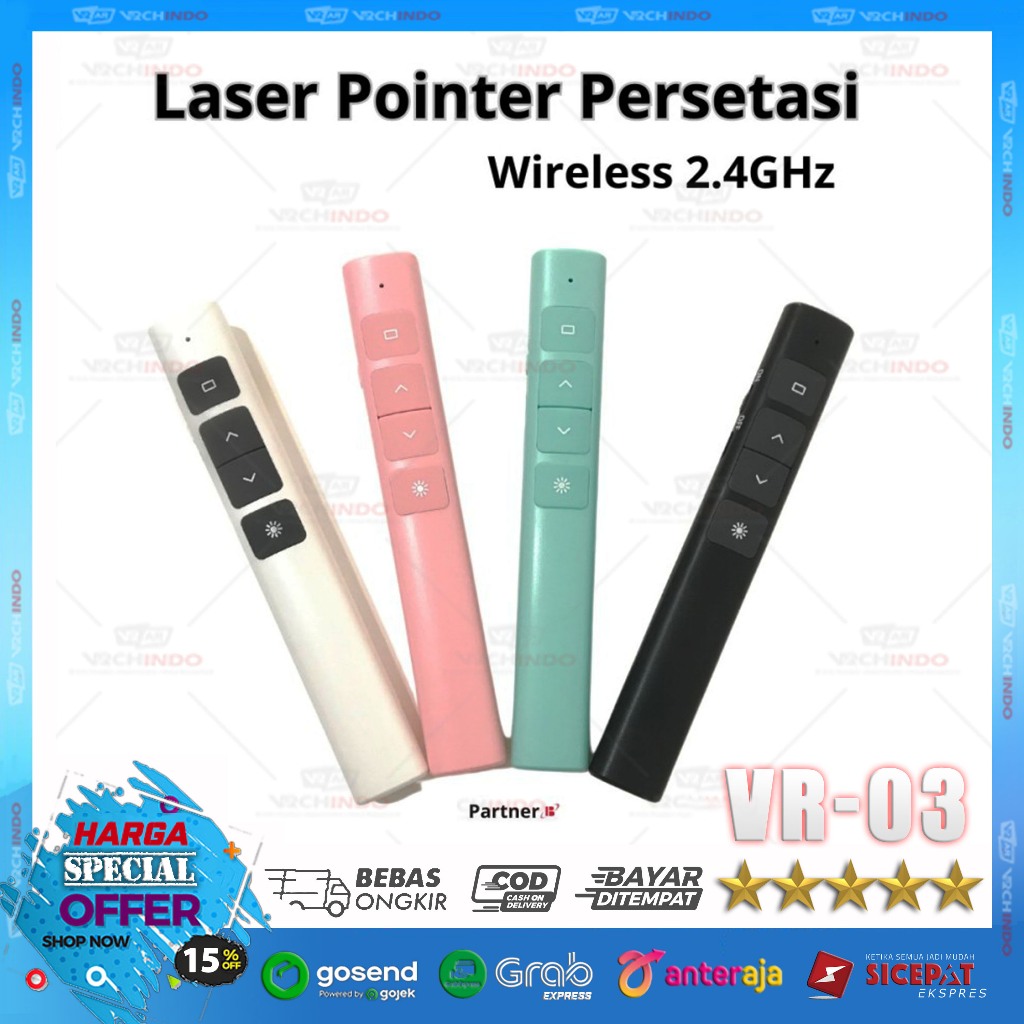 Jual Laser Pointer Presentasi Pen Remote Wireless 100 Meter Recharge VR-03 !! | Shopee Indonesia