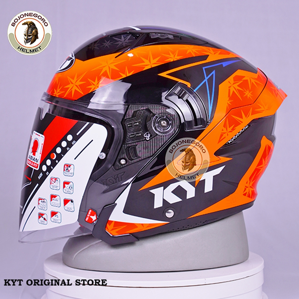 Jual KYT NFJ MOTIF AUGUSTO FERNANDES HELM HALF FACE DOUBLE VISOR ...
