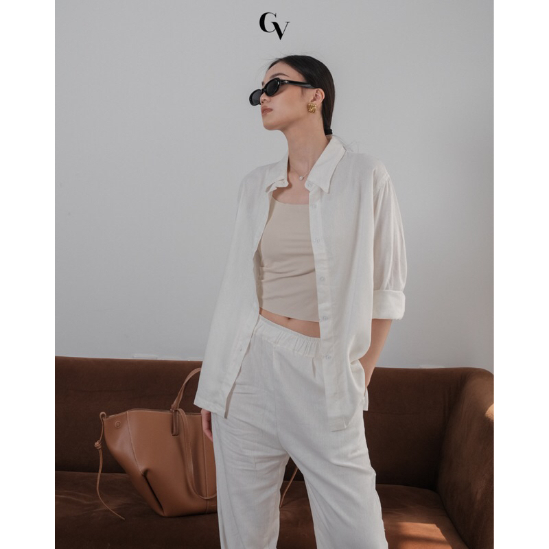 Jual CaVa Chic - Cara Linen Set | Setelan Kemeja Linen Wanita | Shopee ...