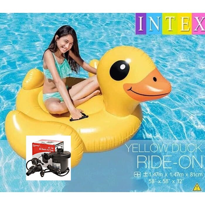 Jual INTEX 57556 PELAMPUNG JUMBO Bebek Yellow Duck Ride On | Shopee Indonesia
