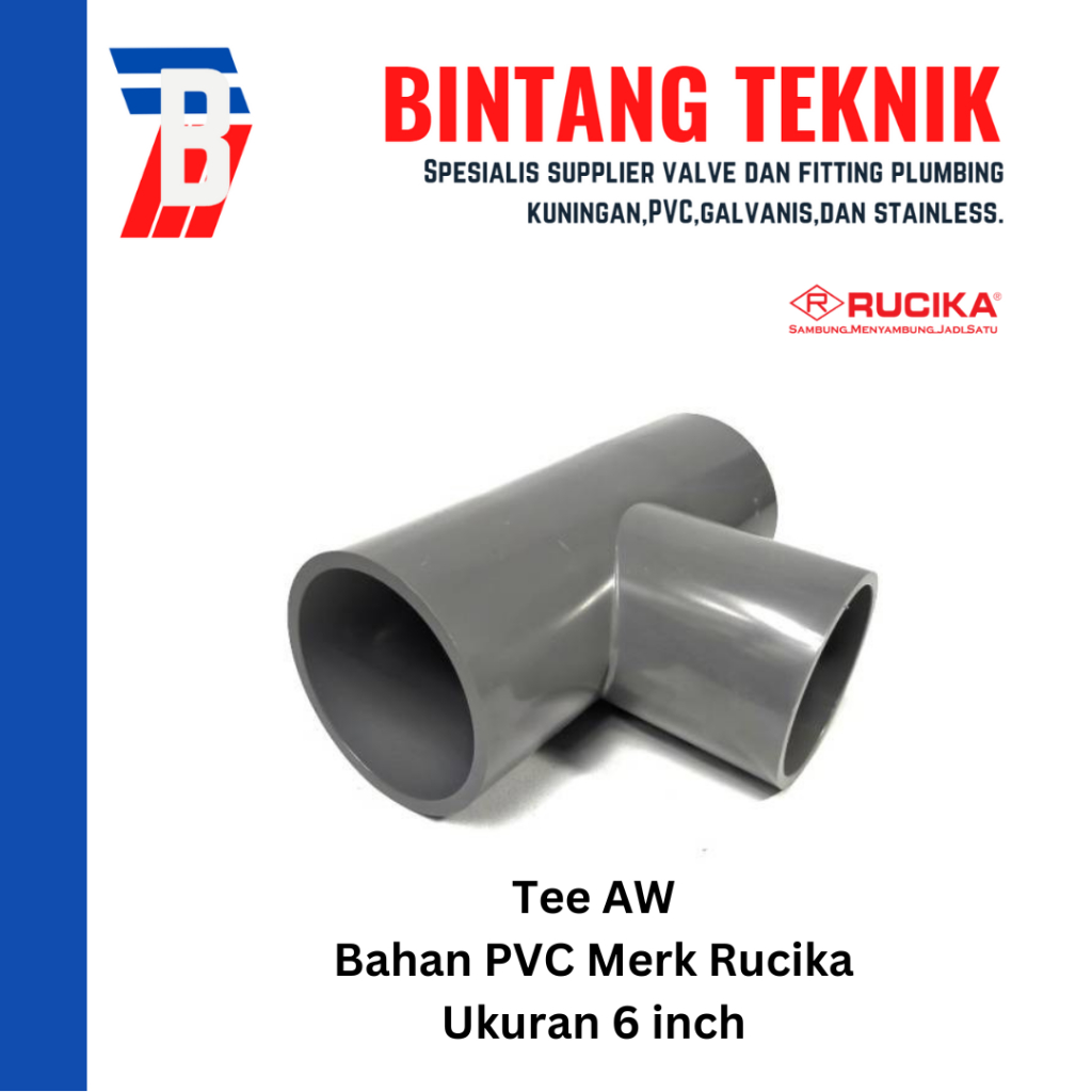 Jual Tee 6" inch PVC Rucika AW | Shopee Indonesia