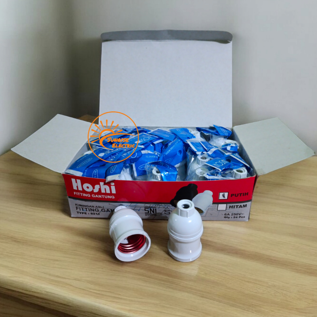 Jual Paket 1 Box isi 24 Pcs Hoshi Fitting Lampu Gantung E27 Putih dan Hitam | Shopee Indonesia
