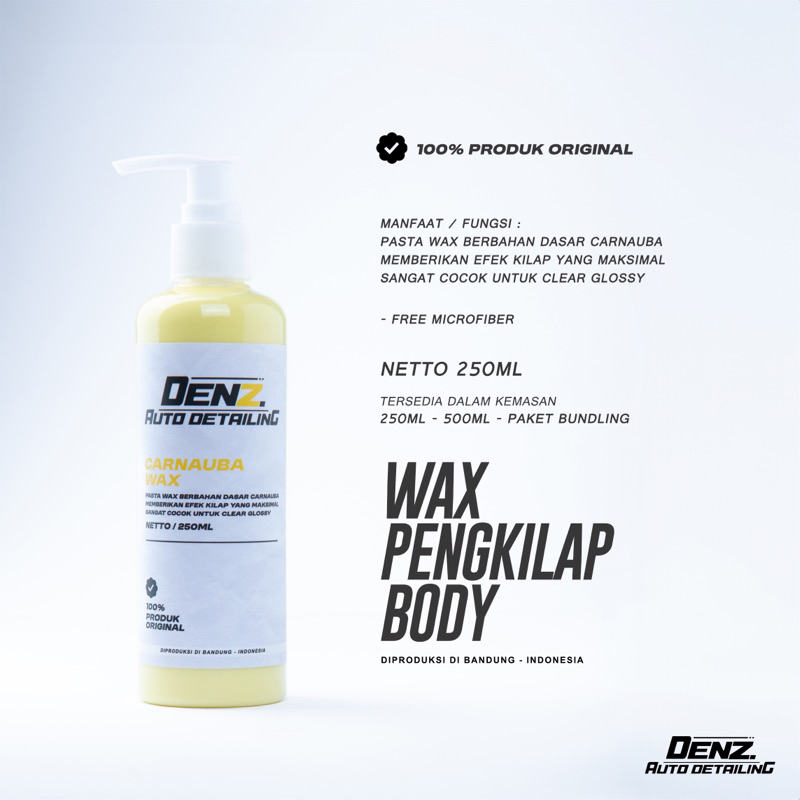 Jual CARNAUBA WAX BODY MOTOR MOBIL DENGAN FILLER DENZ AUTO DETAILING ...