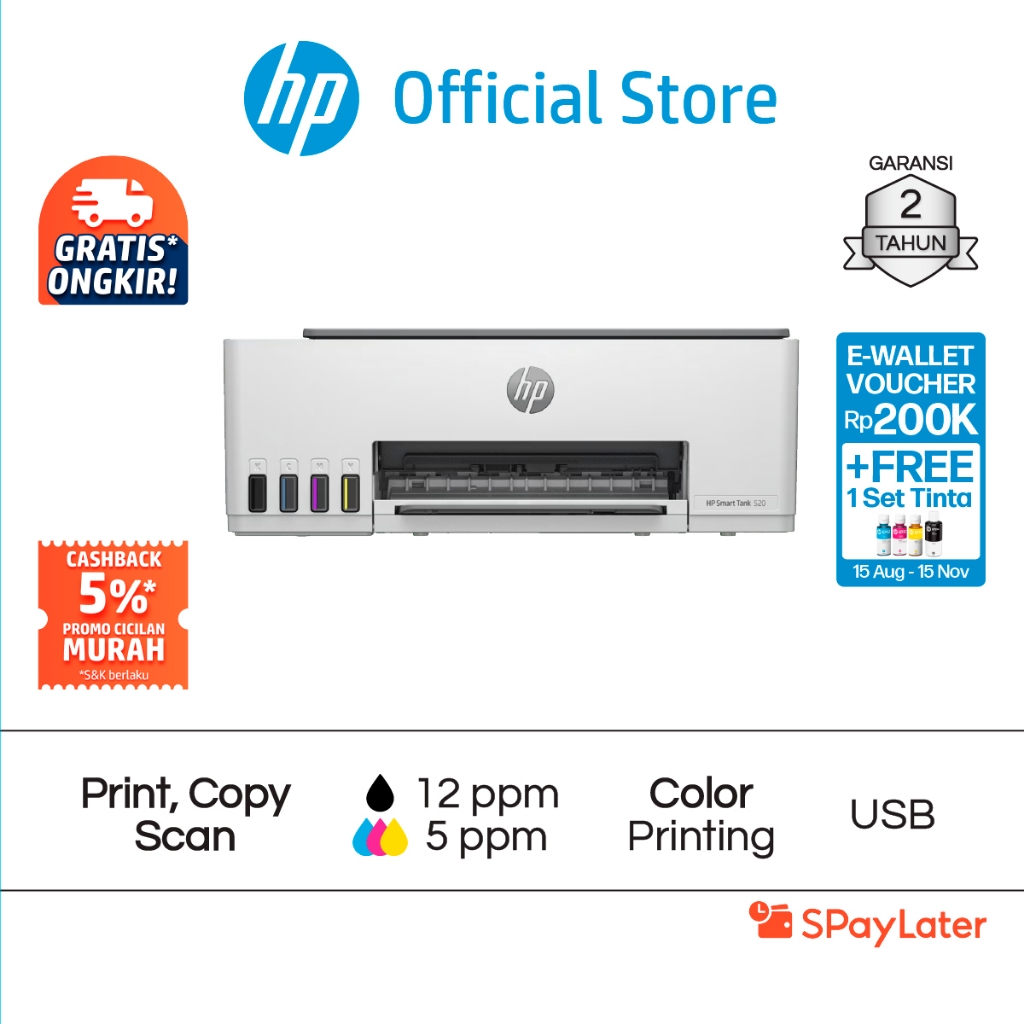Jual Cicilan Murah SPL - Printer HP Smart Ink Tank 520 All in One ...