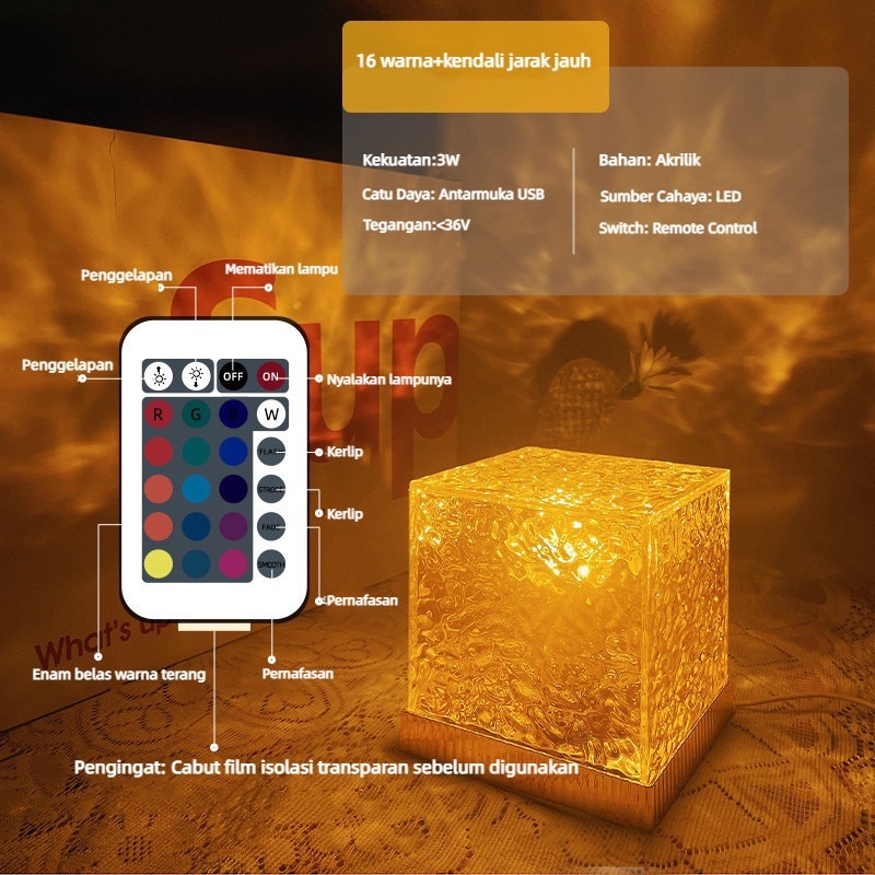 Jual COD&Ready！lampu proyektor aurora glow lamp kotak / lampu tidur RGB ...