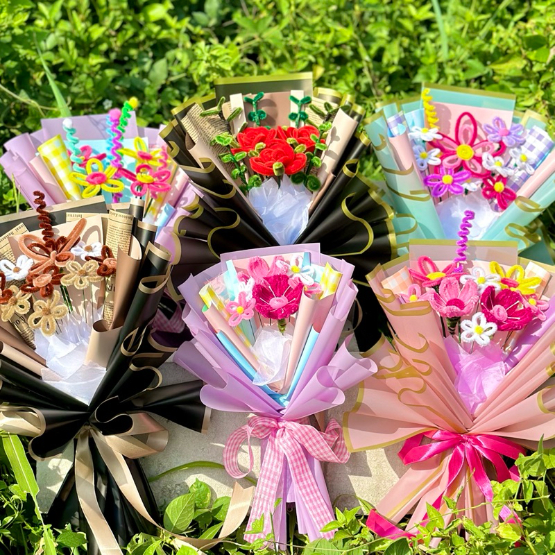 Jual Buket bunga lily buket kawat bulu bunga lily bunga poppy sun ...