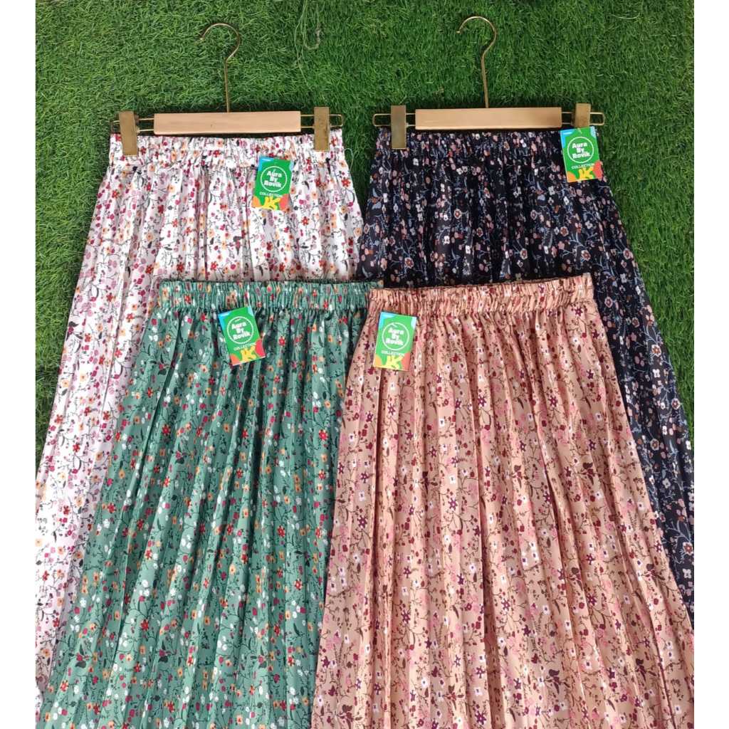 Jual ROK PLISKET / ROK PLISKET MOTIF BUNGA / ROK PLISKET MOTIF PREMIUM ...