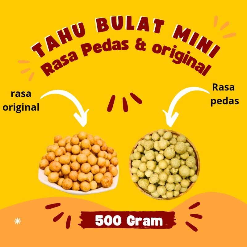 Jual Tahu Bulat Mini Kering 500Gram | Tahu Bulat Crispy Mini Ori Dan ...