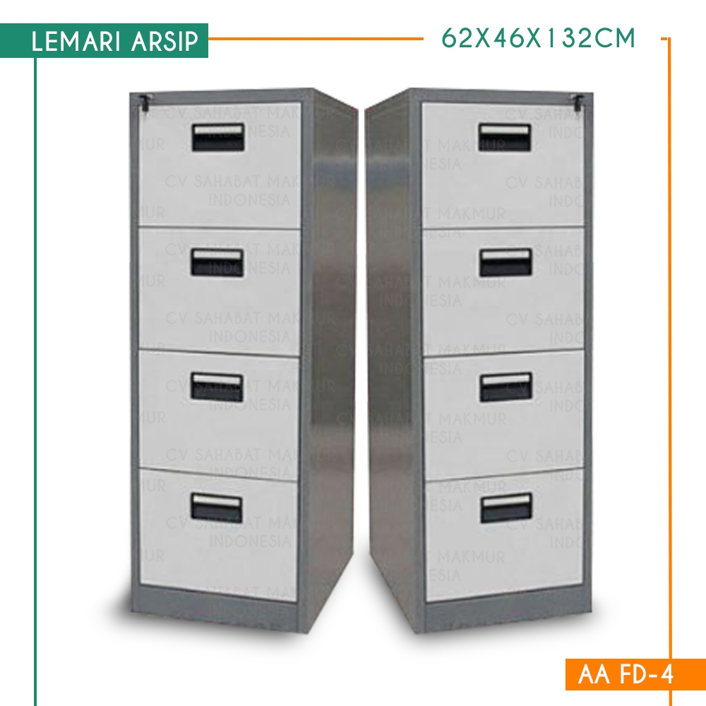 Jual Drawer 4 Susun AA-FD4 / Filling Cabinet Plat Besi / Loker Besi 4 ...