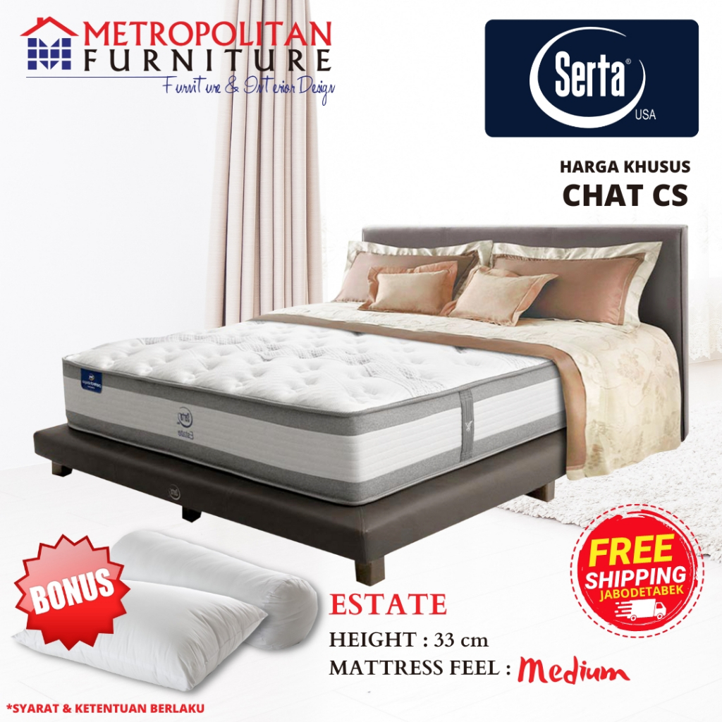 Jual Springbed SERTA Estate FULL SET Kasur Spring bed Matras | Shopee ...