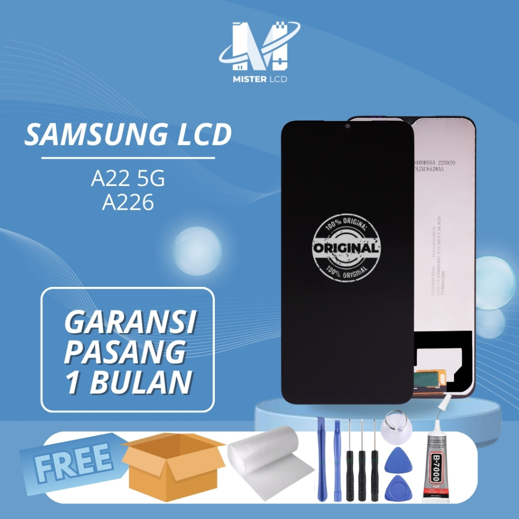 Jual LCD SAMSUNG A22 5G / A226 FULLSET ORIGINAL FREE LEM + OPENING SET ...