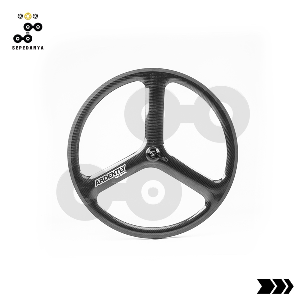 Jual Ardently RP1 Carbon Trispoke 3 Spoke Front Rear Wheels Rims 700c ...