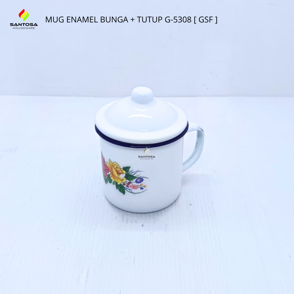 Jual Mug Enamel Bunga + Tutup G-5308 [ Gsf ] | Shopee Indonesia