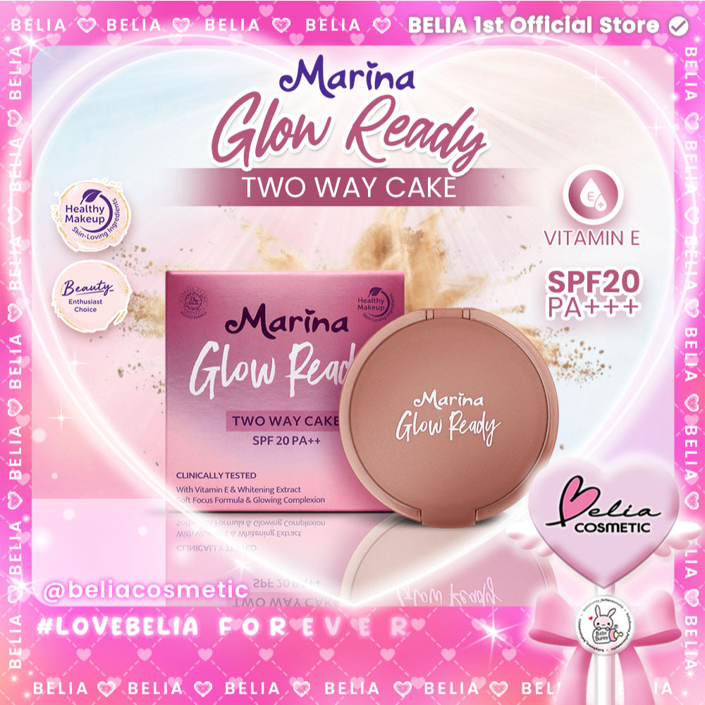 Jual BELIA MARINA Glow Ready Two Way Cake SPF 20 PA++ | Soft Focus ...