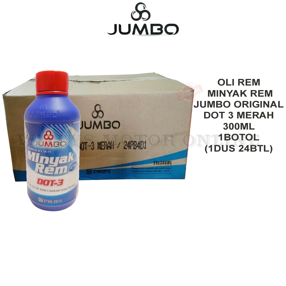 Jual Oli Rem Motor Mobil Dot 3 Jumbo 300ml / Minyak Rem Dot 3 Merah ...