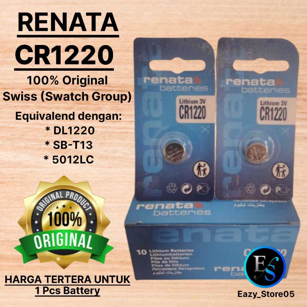 Jual Baterai Renata CR1220 Original Lithium Battery 3 Volt Batrai Batre CR 1220 3V Ori | Shopee ...
