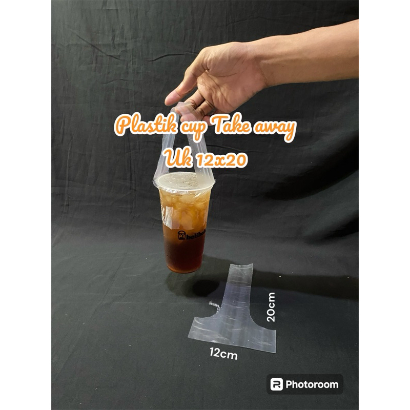Jual Plastik T cup Take away uk 12x20 ( isi 200pcs) | Shopee Indonesia