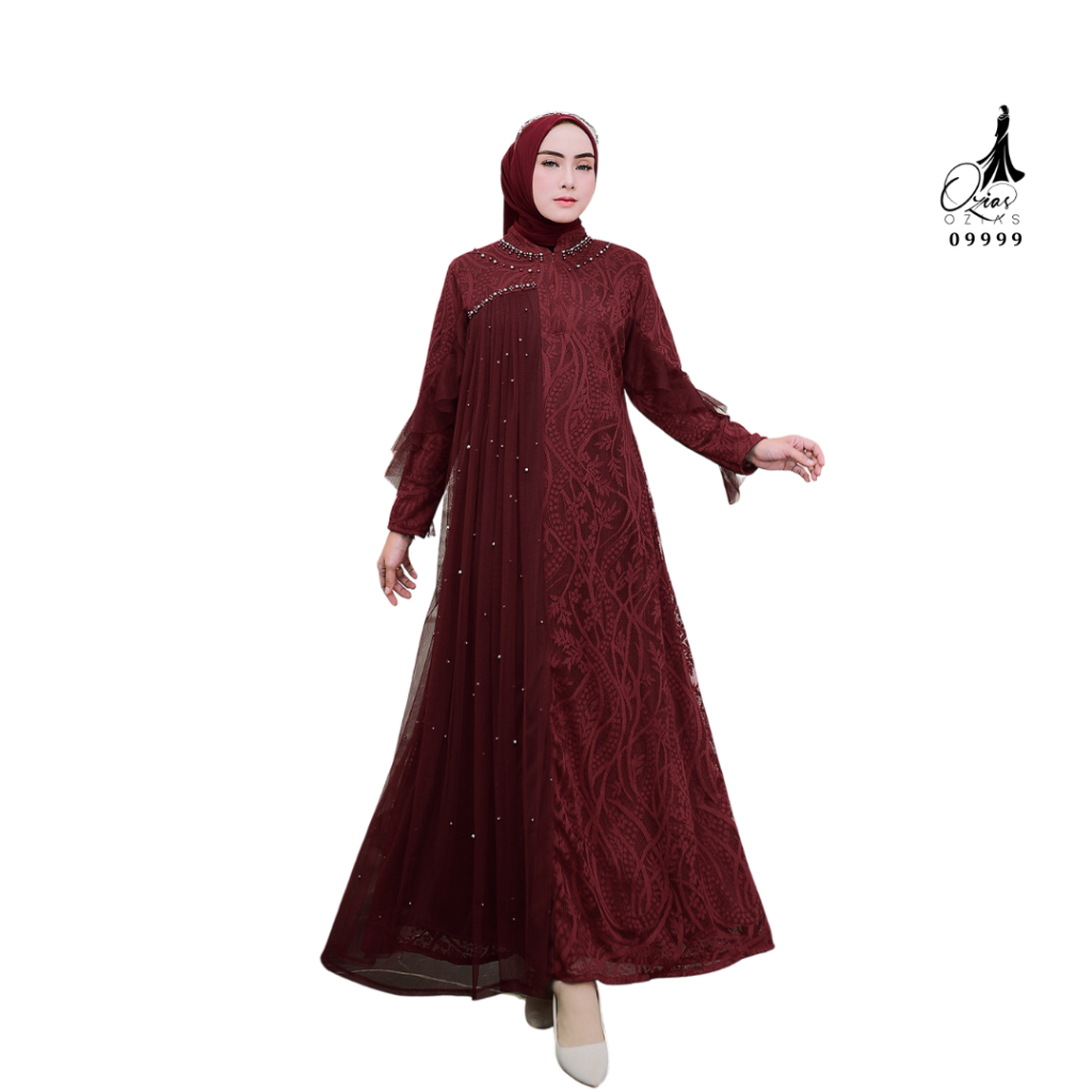 Jual Ozias - Gamis Brokat Azura 09999 LD 105 I Gamis Kondangan Mewah I Gamis Wanita | Shopee ...