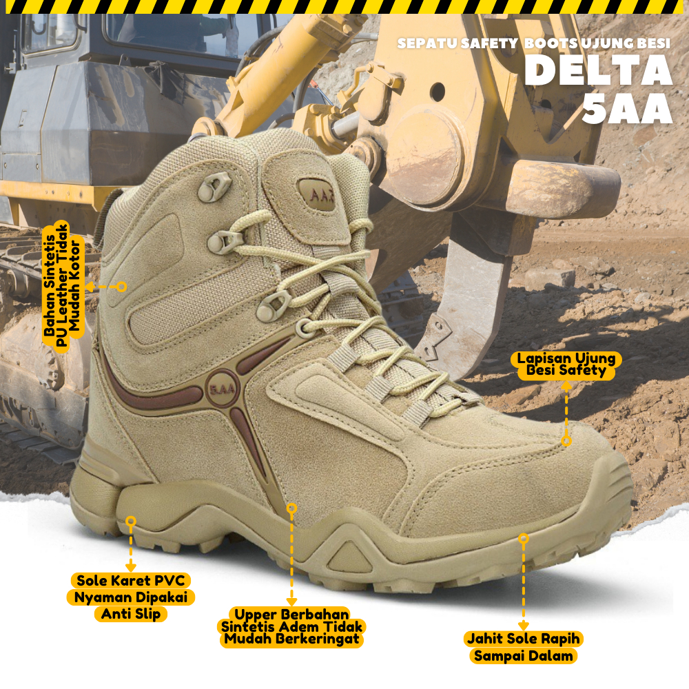 Jual Sepatu Pria Safety Boots Tactical Delta 8Inc Sepatu Kerja Lapangan ...