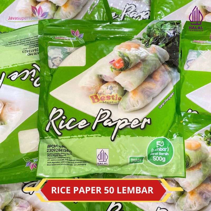 Jual Java Super Food Rice Paper Spring Roll Ricepaper Bulat Isi 50 ...