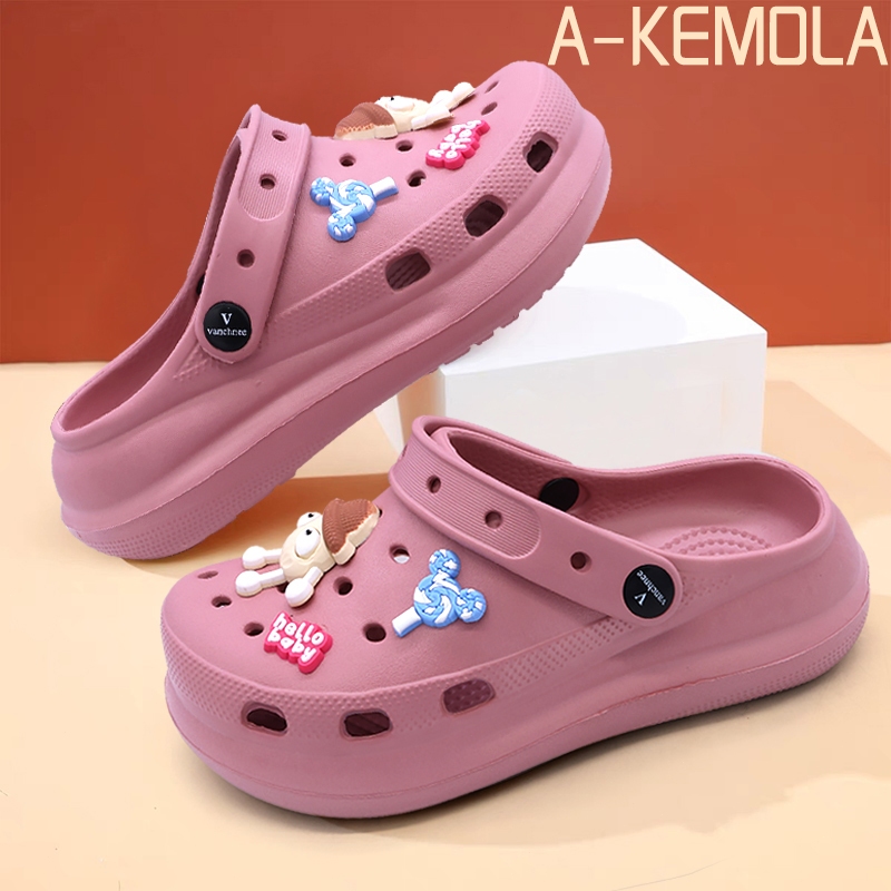 Jual A-KEMOLA Sandal Baim Wanita Dewasa Tinggi Sandal Wanita Kekinian ...