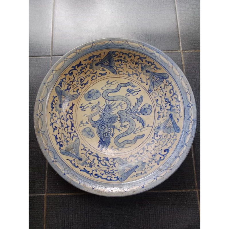 Jual Piring kuno china burung phonix dia 40cm.Piring antik anti basi ...