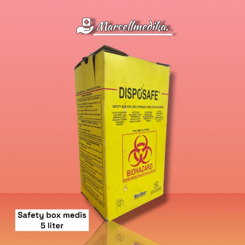Jual DISPOSABLE SAFETY BOX 5 liter / WADAH LIMBAH MEDIS 5 liter ...