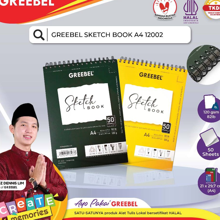 Jual ORIGINAL GREEBEL SKETCHBOOK A4 122 Buku Gambar Sketsa Drawing Book ...