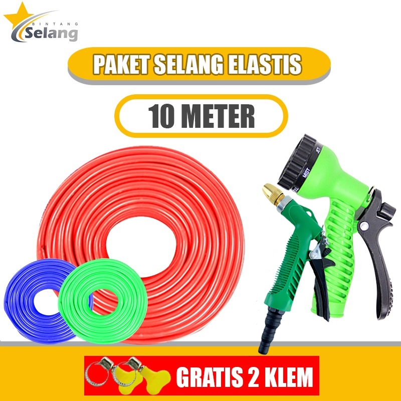 Jual BINTANG Paketan Selang Air 1/2 5/8 3/4 Inch 10 Meter Semprotan Air ...
