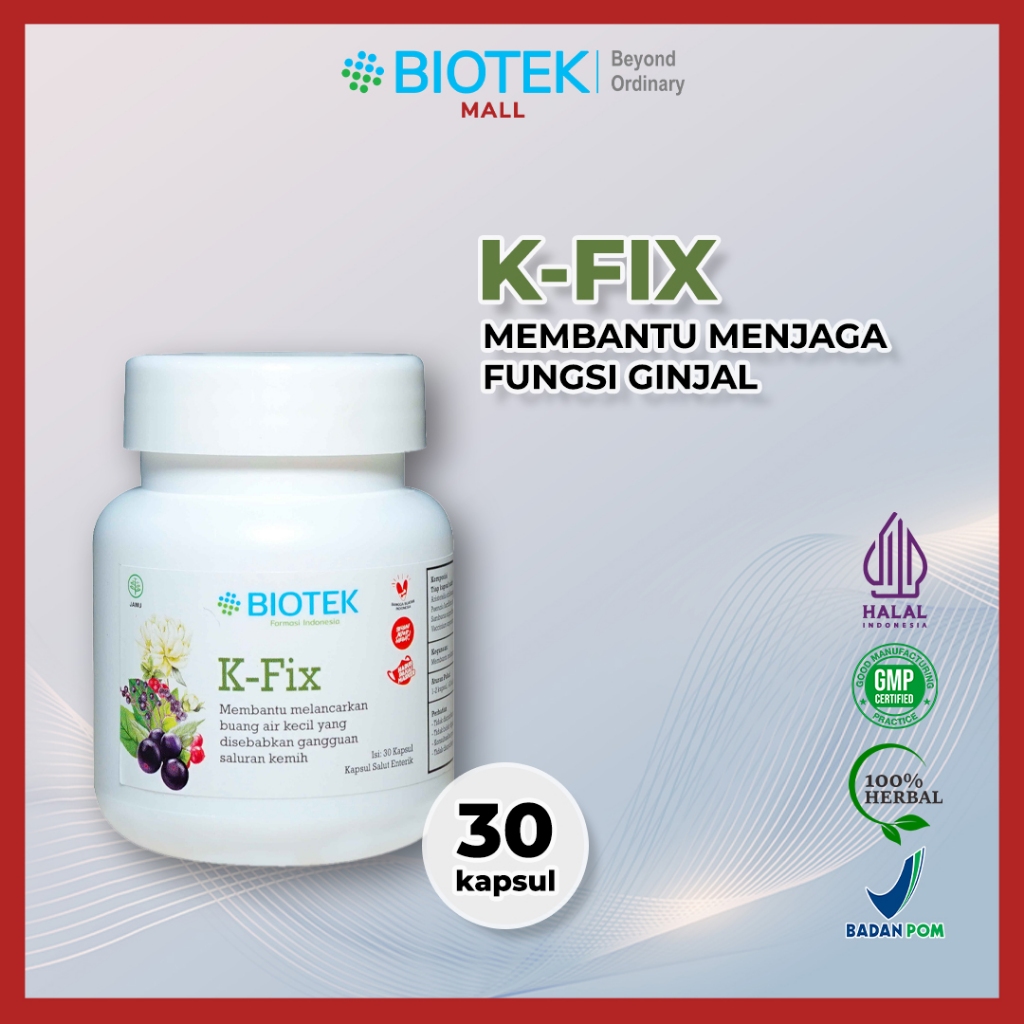 Jual Obat Herbal Ginjal K-Fix Biotek Farmasi | Obat Ginjal | Obat Sakit Ginjal - 30 Kapsul ...