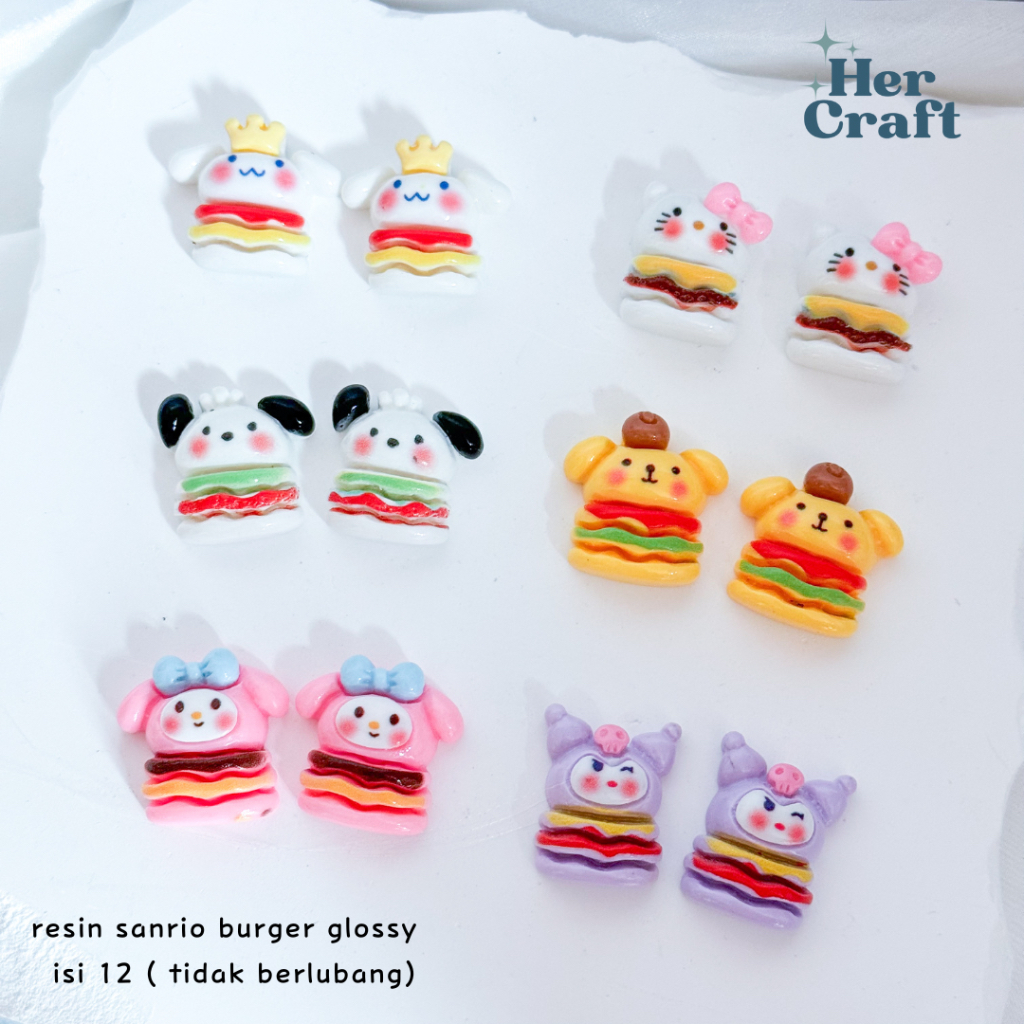 Jual Hercraft - Resin Sanrio Burger isi 12pc - ukuran 2cm | Shopee ...