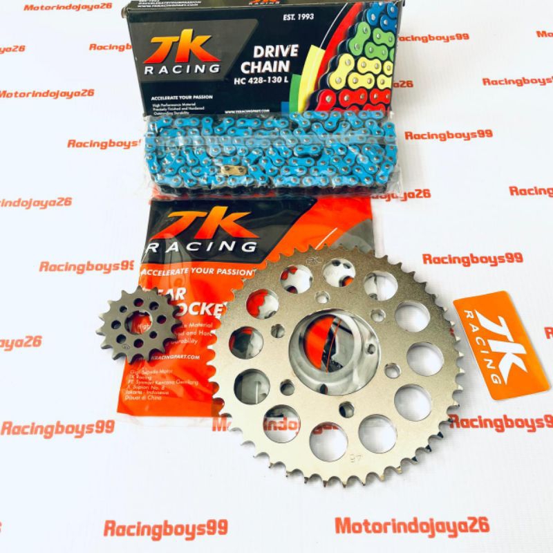 Jual Gear Set 6 Lubang Baut Gear CBR New CB 150 X TK Racing Rantai Biru ...