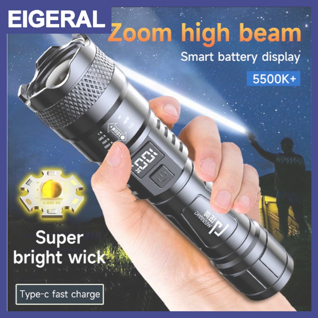 Jual Senter Cas Senter Swat Police Led 300W Super Terang Portabel Zoom ...