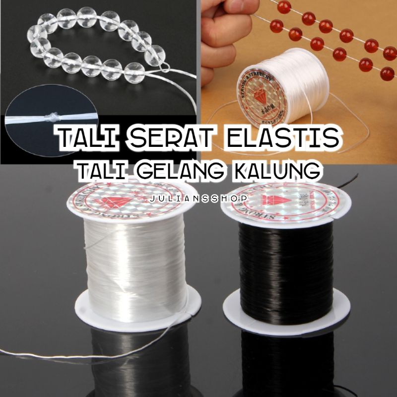 Jual 1 Rol Tali Serat Elastis Tali Gelang Kalung Bisa Melar Tebal 1mm ...
