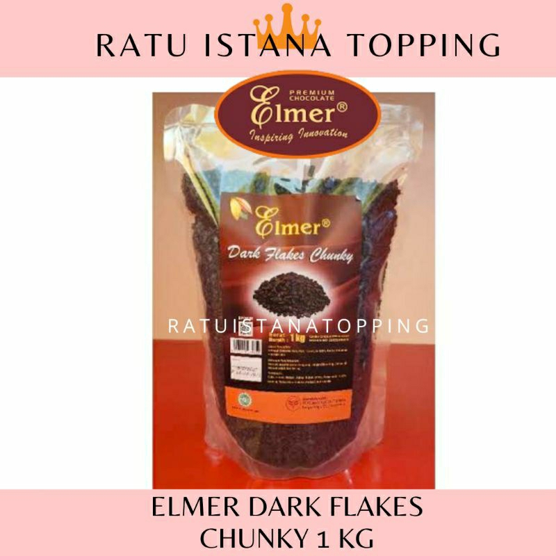 Jual ELMER DARK FLAKES CHUNKY 1 KG CHOCOLATE FLAKES TOPPING TABUR ...