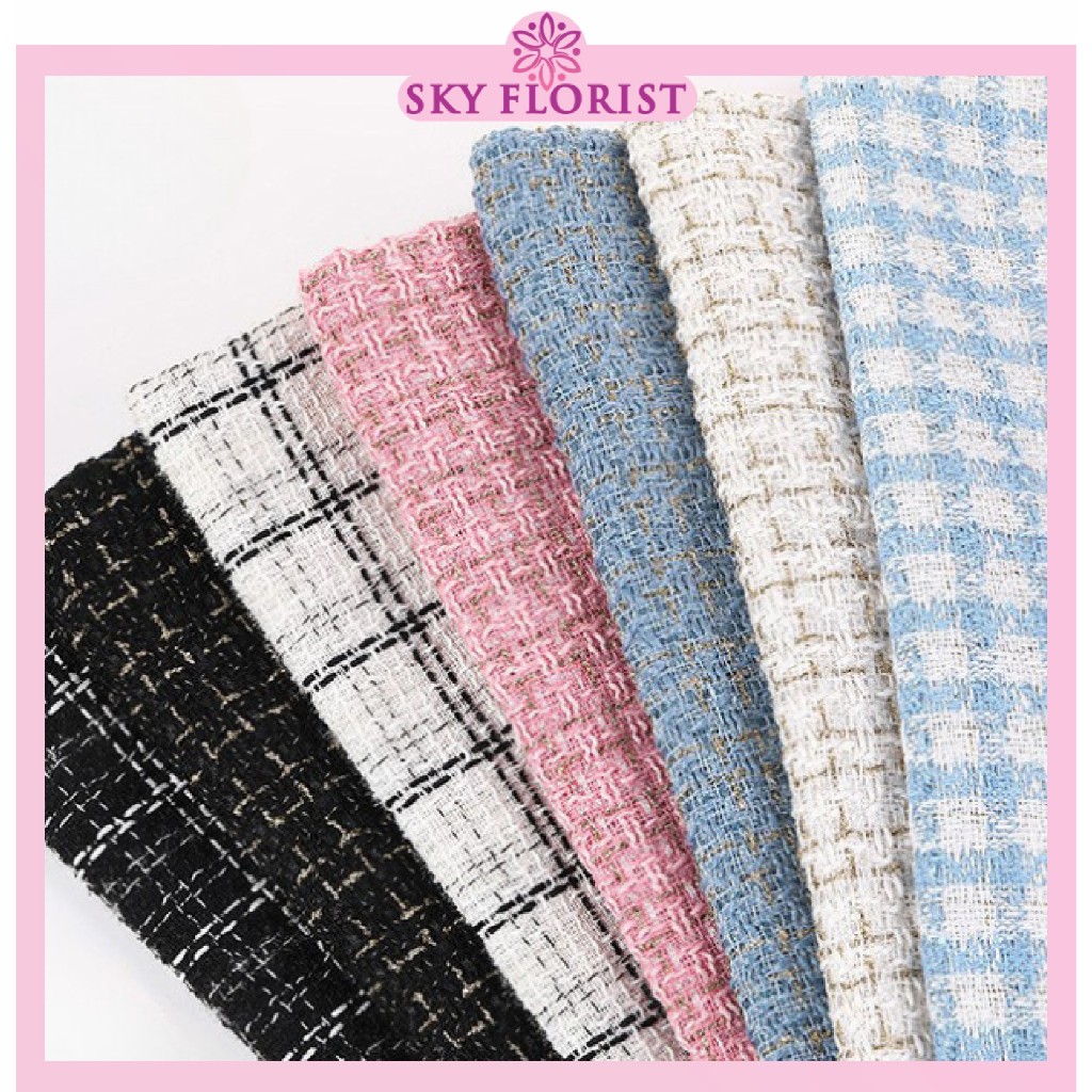 Jual Kain tweed Korean wrapping Buket Bunga Tweet Katun 1.5 Meter ...