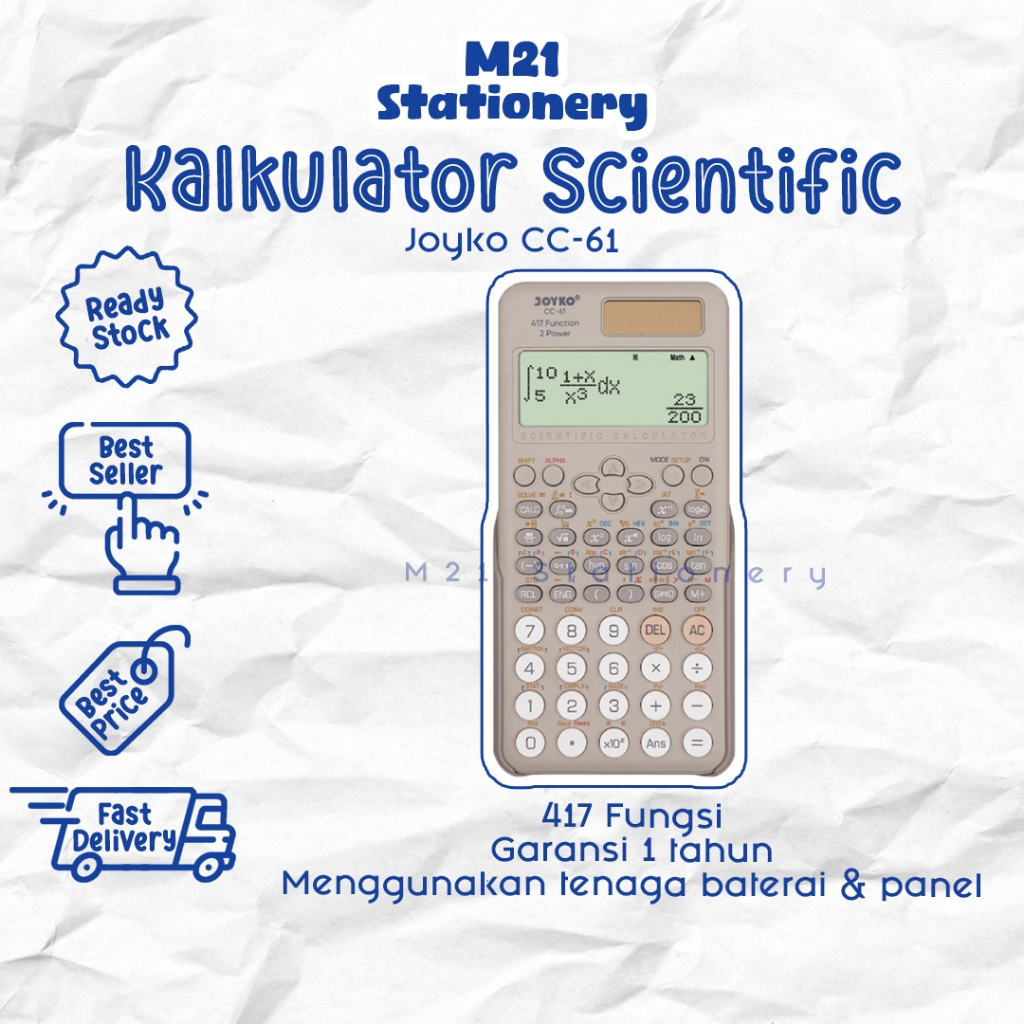 Jual KALKULATOR ILMIAH JOYKO CC-61 / SCIENTIFIC CALCULATOR CC61 417 ...