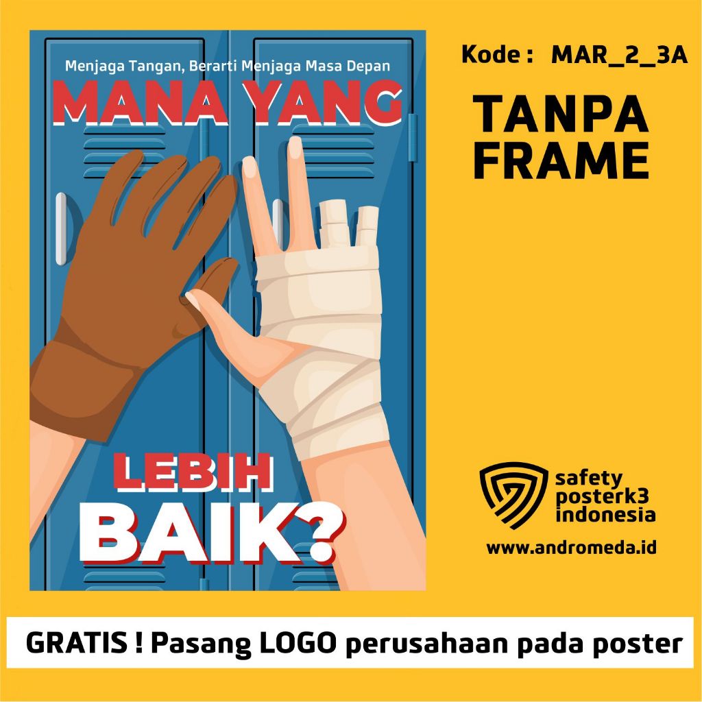 Jual Safety Poster K3 Slogan HSE Kampanye Keselamatan Tangan Menjaga ...