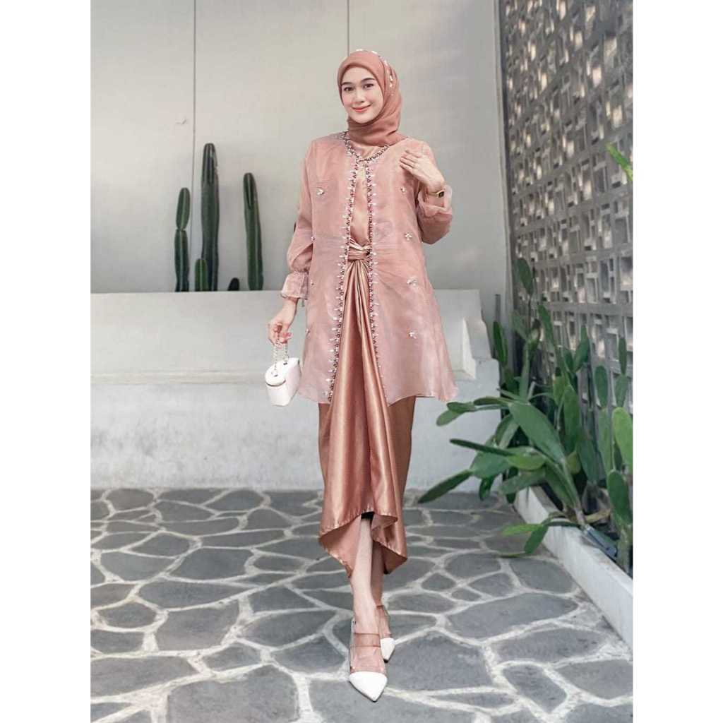Jual Oneset JEMMA Organza Premium Outfit Kondangan Mewah Elegant ...