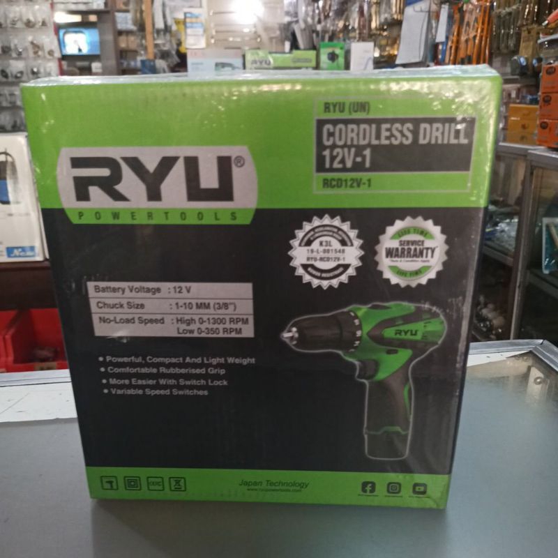 Jual Mesin bor batrei 12 volt RYU RCD12D-1 bor cas ryu | Shopee Indonesia