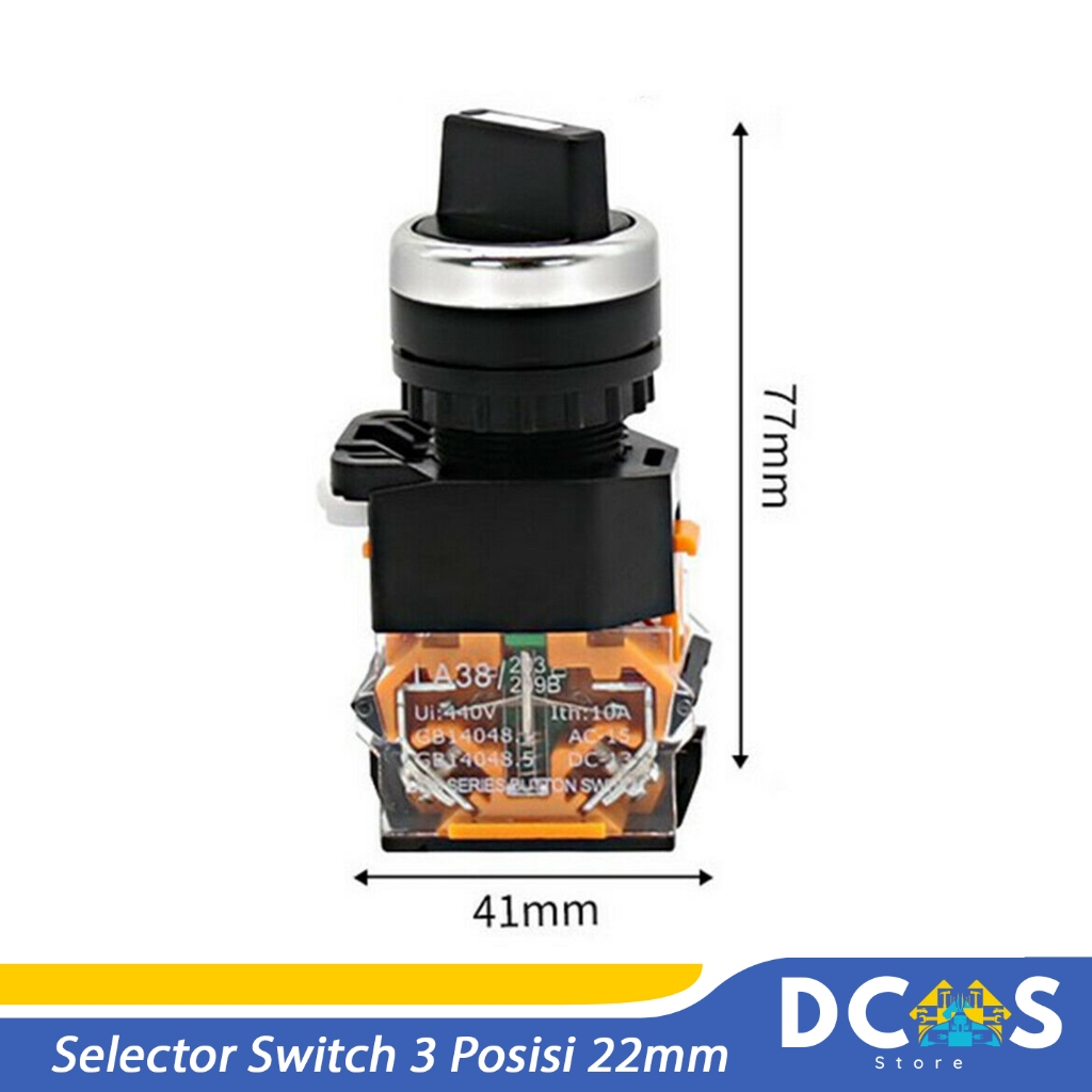 Jual Selector Switch 3 Posisi /3Posisi 22mm AC 660V ON-OFF-ON 2NO LA38-20X3 | Shopee Indonesia