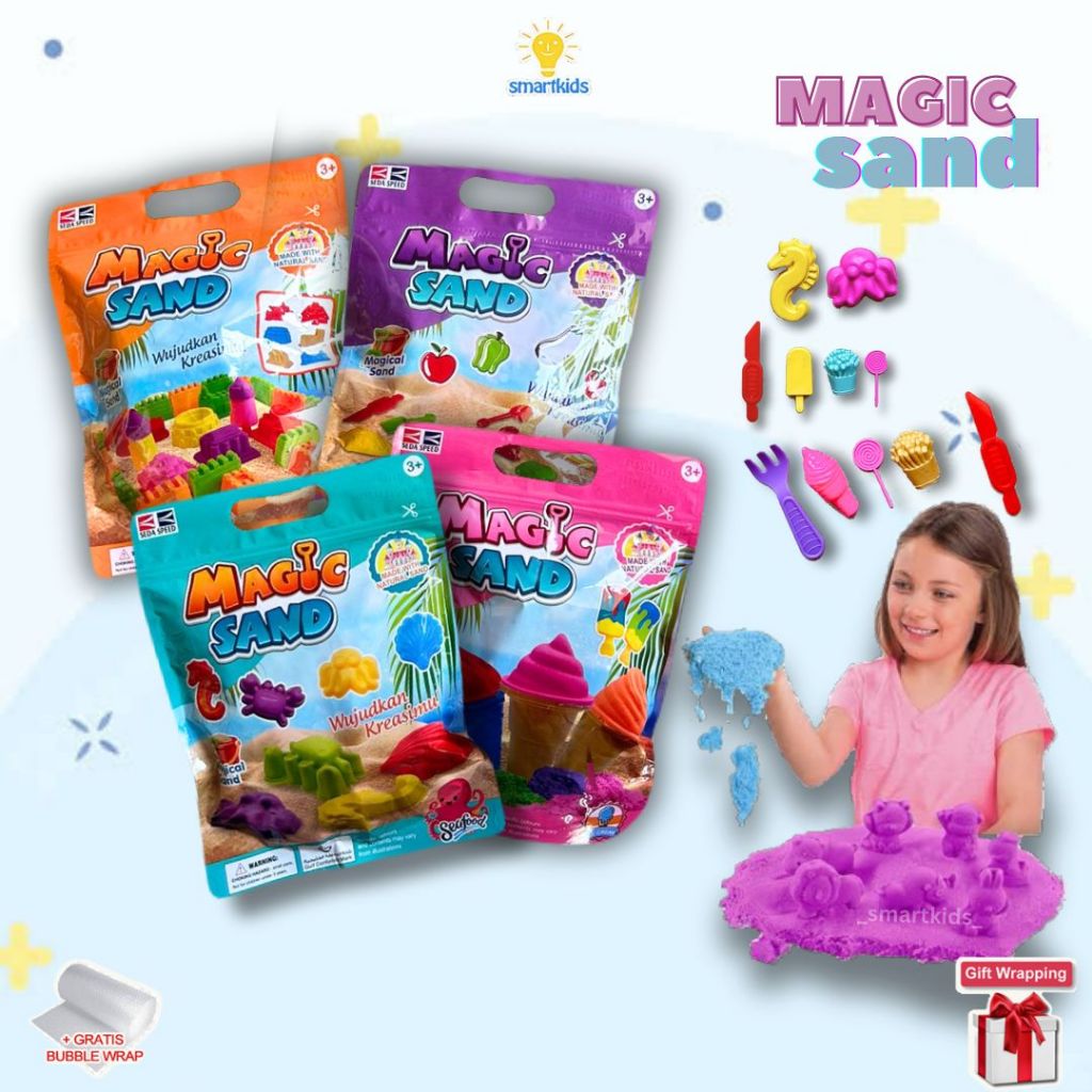 Jual Mainan Anak Pasir Magic Sand DIY Cetakan Press Pantai Ice Cream ...
